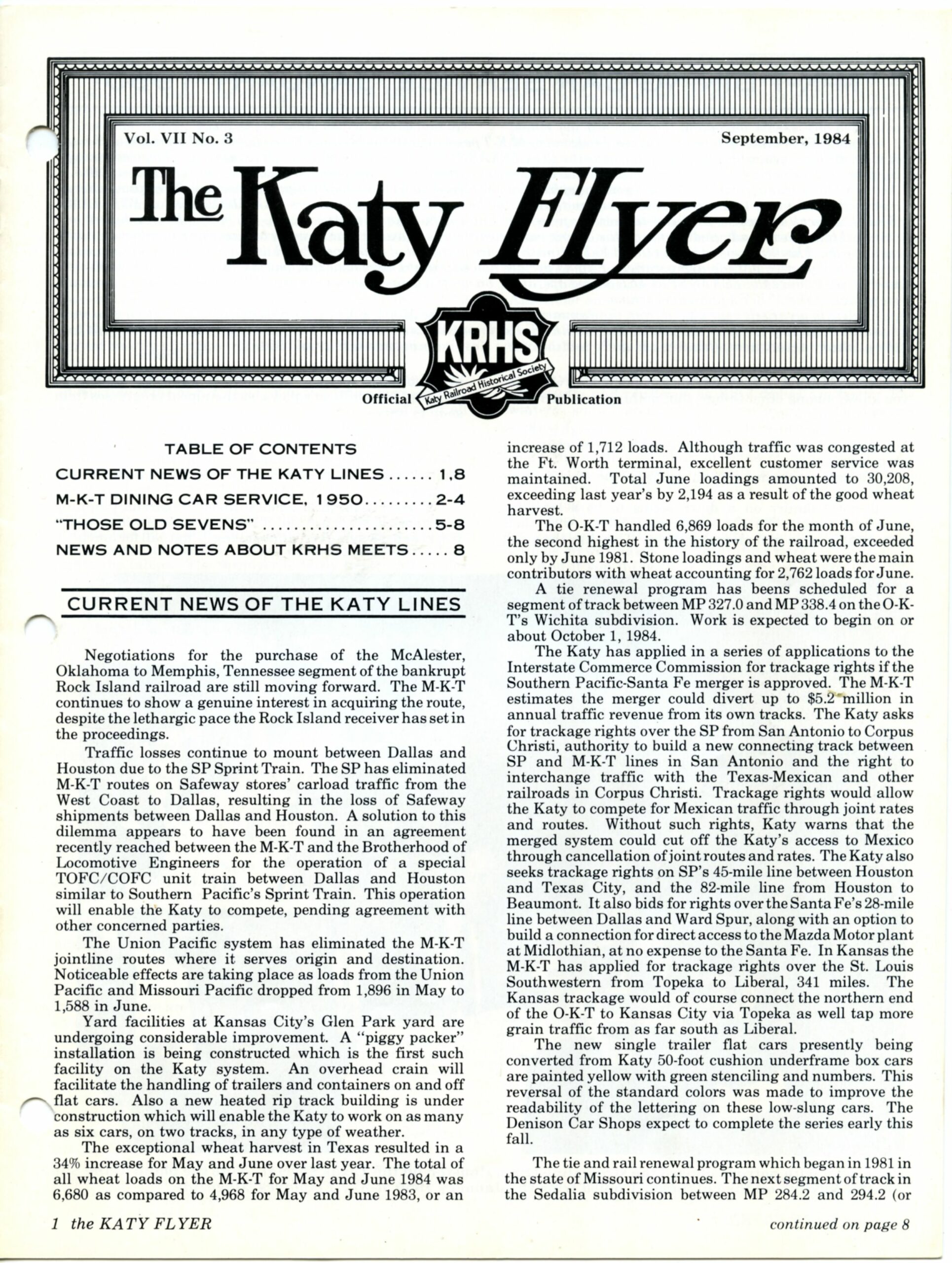 Katy Flyer Magazine 1984-1986 – Katy Railroad Historical Society